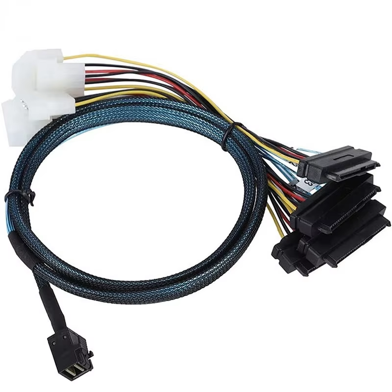 SFF-8643 to SFF-8482 Cable Internal HD Mini SAS SFF8643 Host to 4X ...