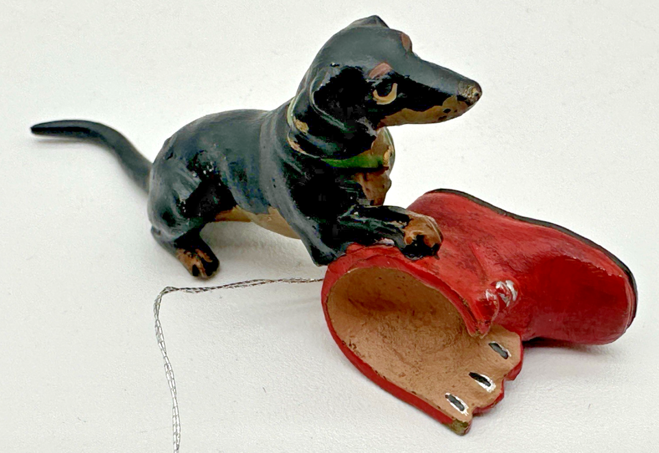 Fritz Bermann Cold Painted Dog With Shoe, Vienna, Austrian, Bronze, w ...