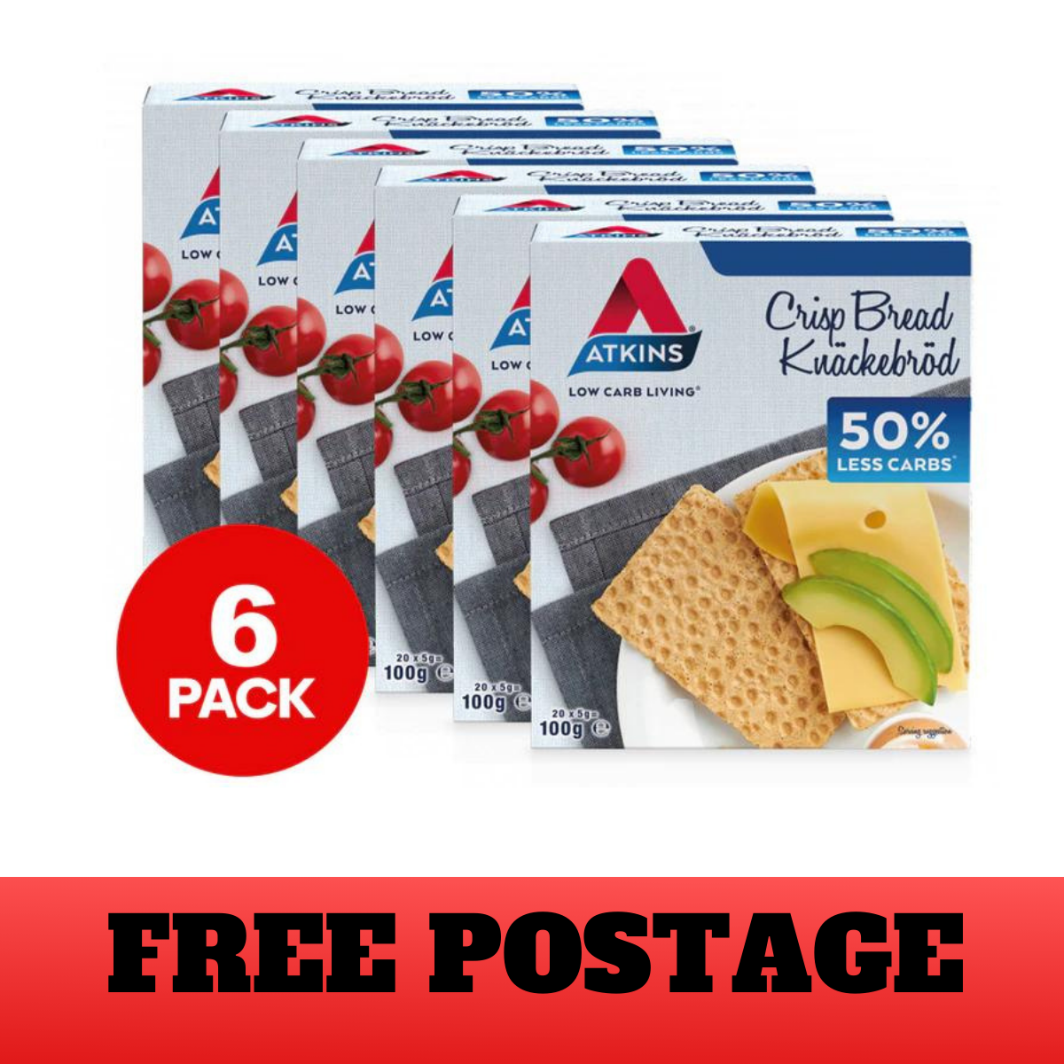 6 x Atkins Low-Carb Crispbread 100g AU Free Shipping | eBay