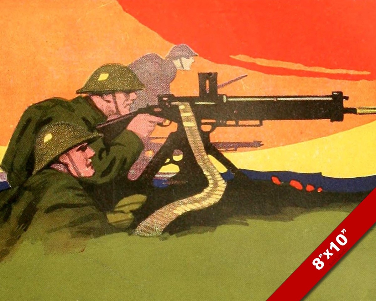 Machine Gun Drawings Ww1 Lewis Machine Gun Patent Print WW1 British