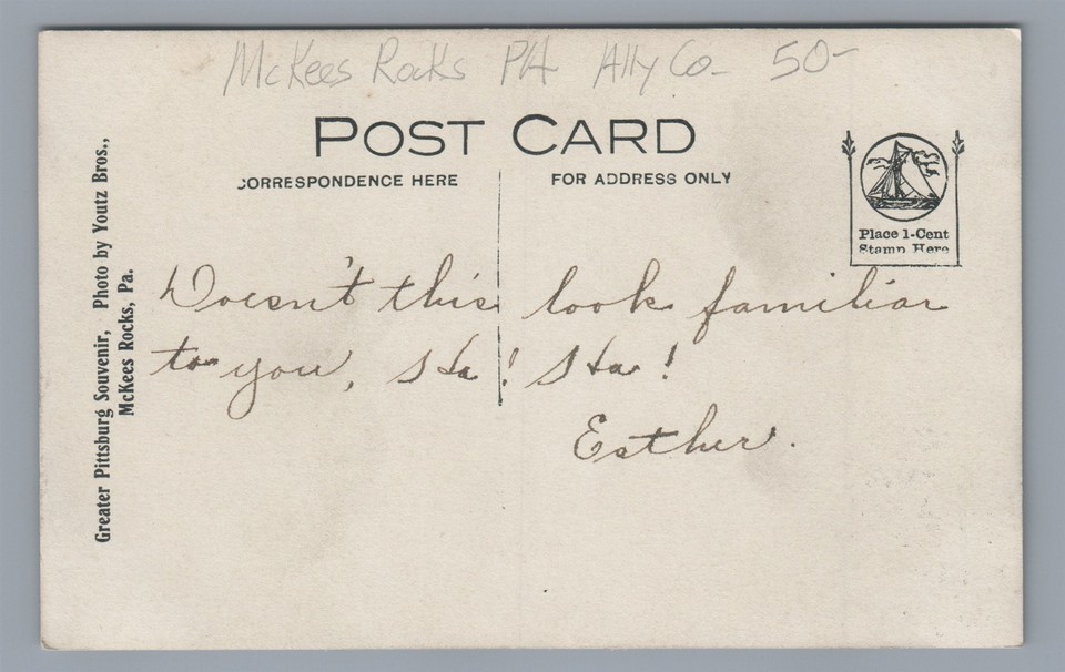 RPPC O'Donovan Block MCKEES ROCKS PA Allegheny County Real Photo ...