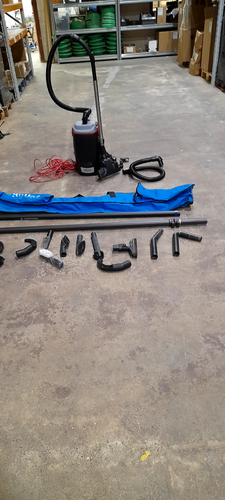 Mains powered backpack Bacuum with 23ft Telescopic Pole. USED package ...