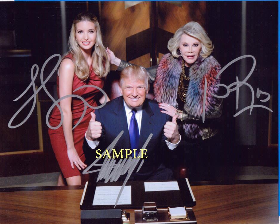 IVANKA DONALD TRUMP JOAN RIVERS REPRINT PHOTO 8X10 SIGNED AUTOGRAPHED ...