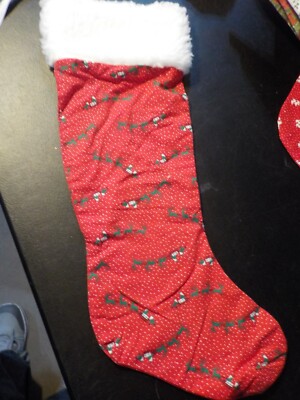 Red Christmas Stocking 22" tall Santa & His Reindeer(DW T-4) | eBay