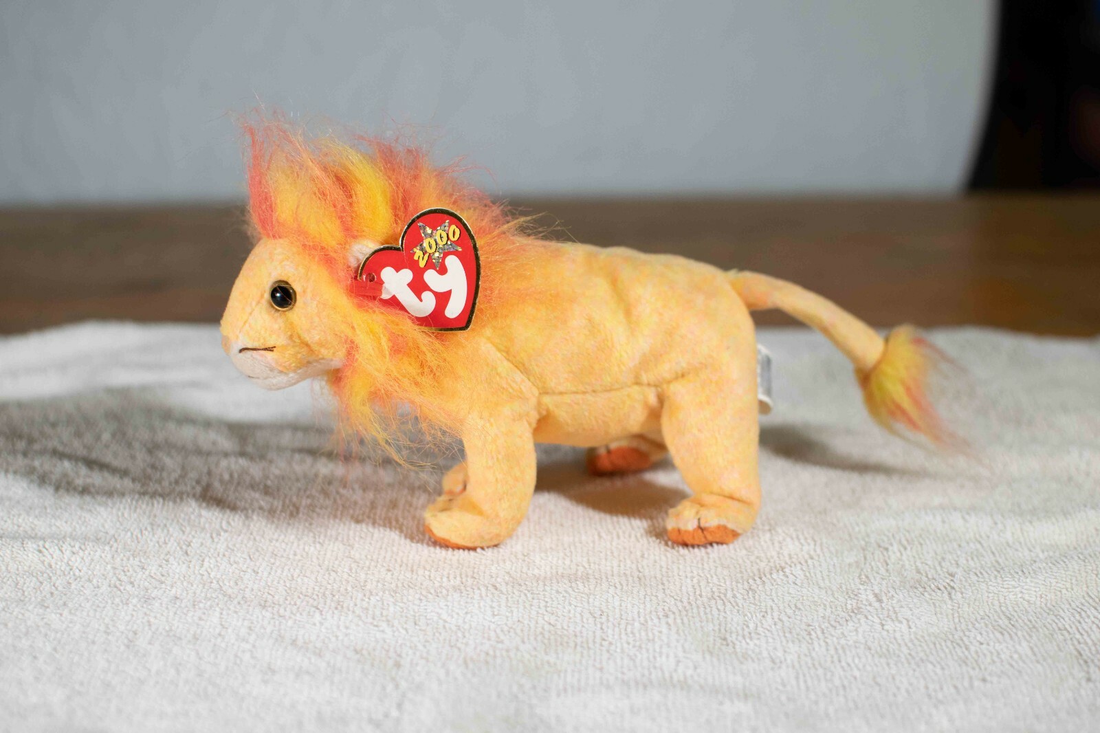 Ty Beanie Baby BUSHY WITH ERRORS Has Original Tags Handmade Orange Lion ...