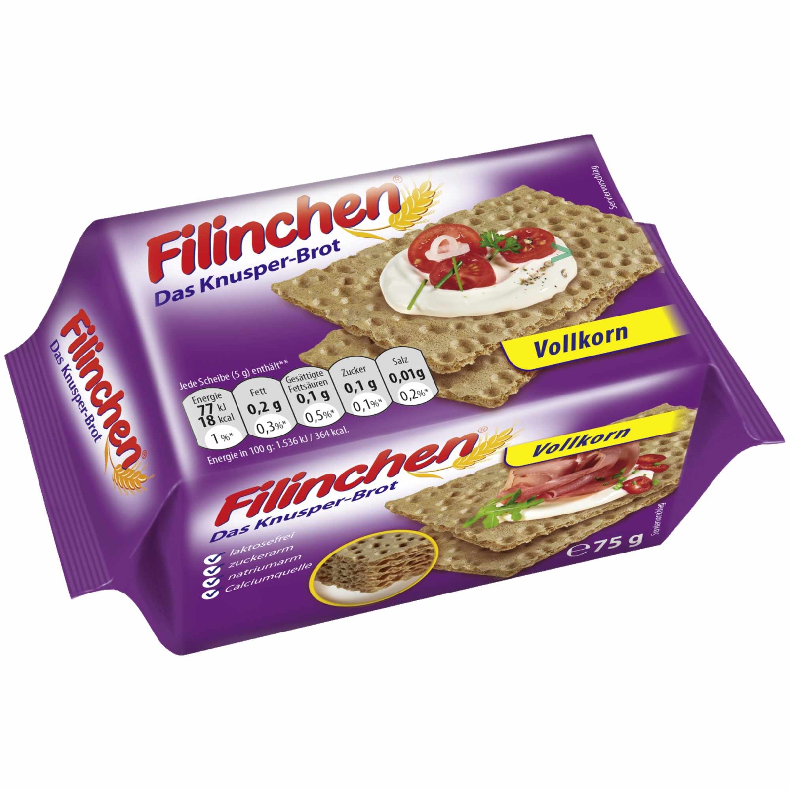 Filinchen Vollkorn das Knusperbrot 3er Pack 3x75g Packung usy Block | eBay