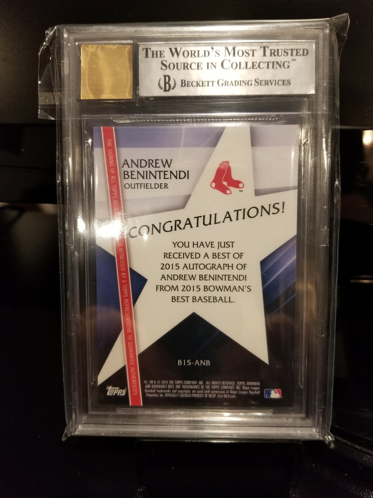 2015 ANDREW BENINTENDI BOWMAN'S BEST #B15AND BEST OF 2015 AUTOGRAPHS 9/ ...