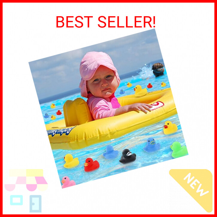 GADIEDIE50 Pack Multicolor Mini Rubber Ducky Float Ducks Baby Bath Toy ...