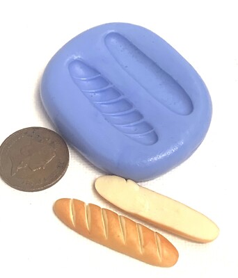 Doll House Bread Mould 1:12 Scale Reusable Baguette Silicon Rubber ...