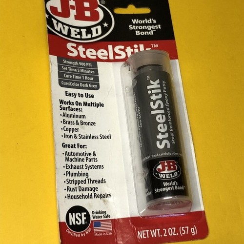 J-B Weld 8267 SteelStik two part epoxy cold weld Grey 57 g Putty JB ...