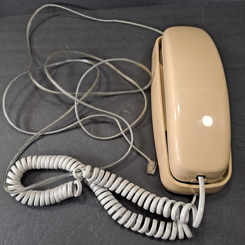 Vintage Trimline Push Button Corded Wall Desk Phone AT&T in beige ...