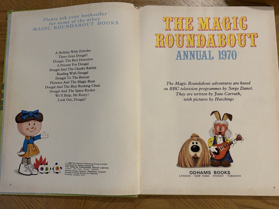 Annual Book The Magic Roundabout 1970 Vintage Rare Average Condition ...