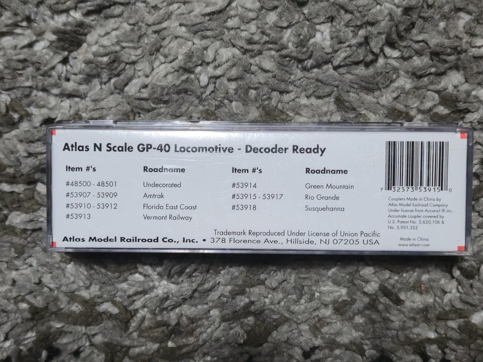 Atlas Model Railroad Co. N Scale GP-40 Locomotive DCC Ready Rio Grande ...