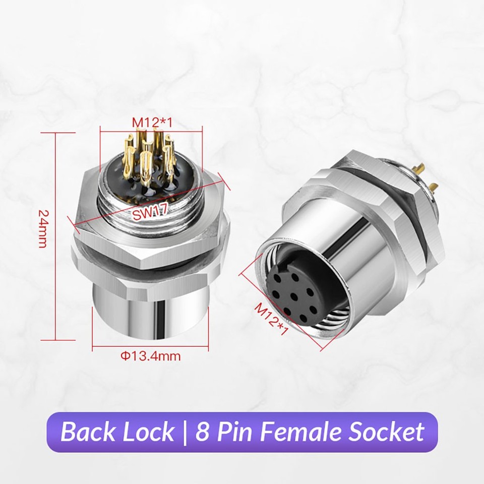 M12 Sensor Connector 4/5/8/12 Pin Male/Female Aviation Plug/Socket 0cn ...