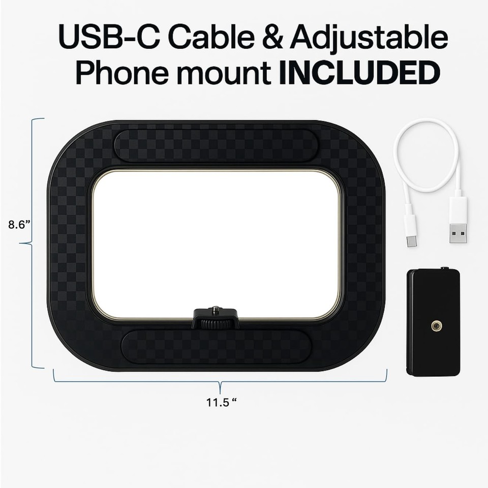 Smartphone Video Rig LED Ring Light, Rechargeable Handheld Phone Video ...