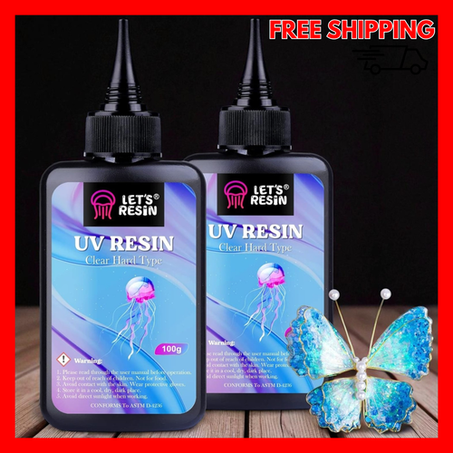 LET'S RESIN UV Resin 200g Crystal Clear Low Viscosity Epoxy Quick Cure ...