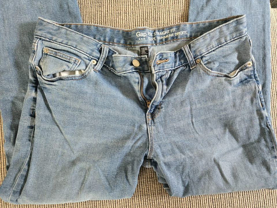 Women's Gap Jeans Size 14/32R -Real Straight Fit Coupe Vraiment Droite ...