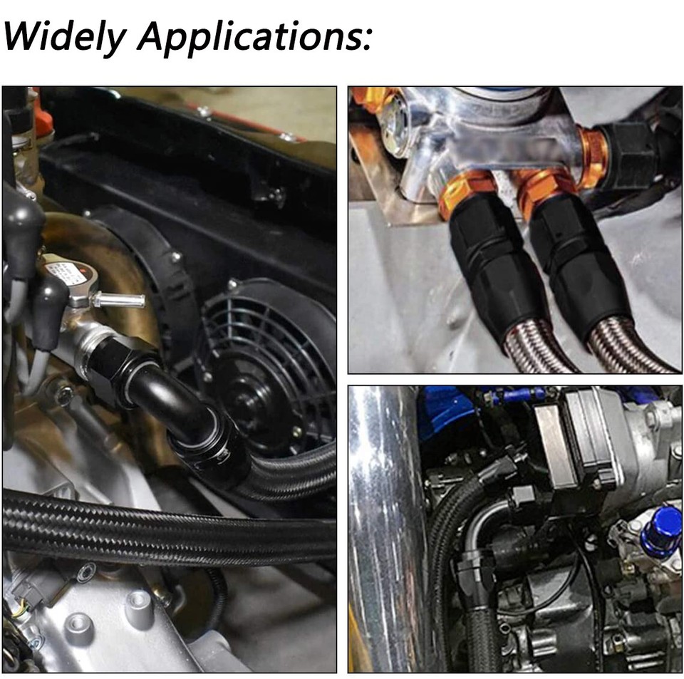 Braided AN6 Fuel Line -6 AN Oil/Gas/Fuel Hose Line Aluminum Hose End ...