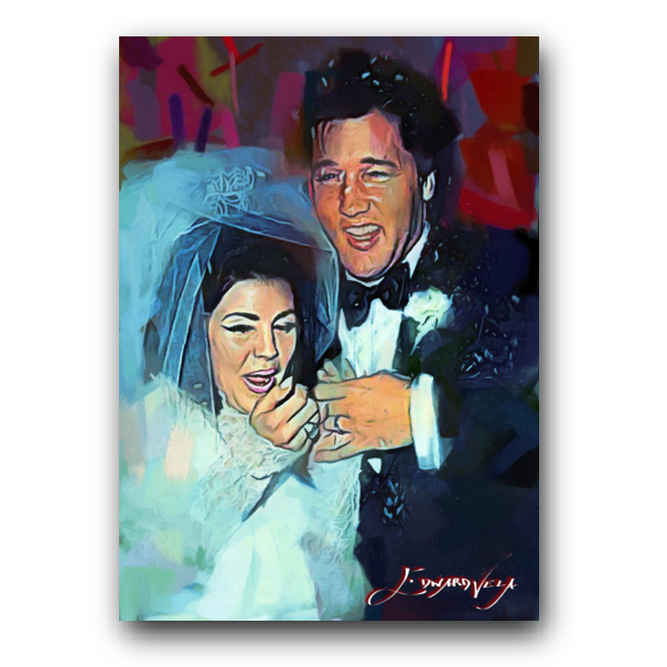 Elvis and Priscilla Presley #2 Art Card Limited 42/50 Vela (Celebrities ...