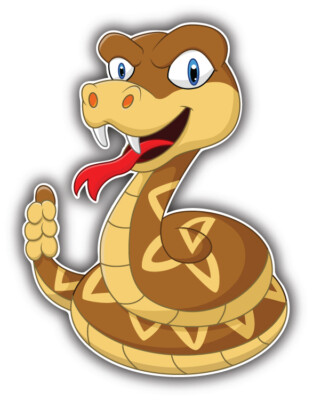 Funny Snake Animal Cartoon Car Bumper Sticker Decal - "SIZES'' | eBay