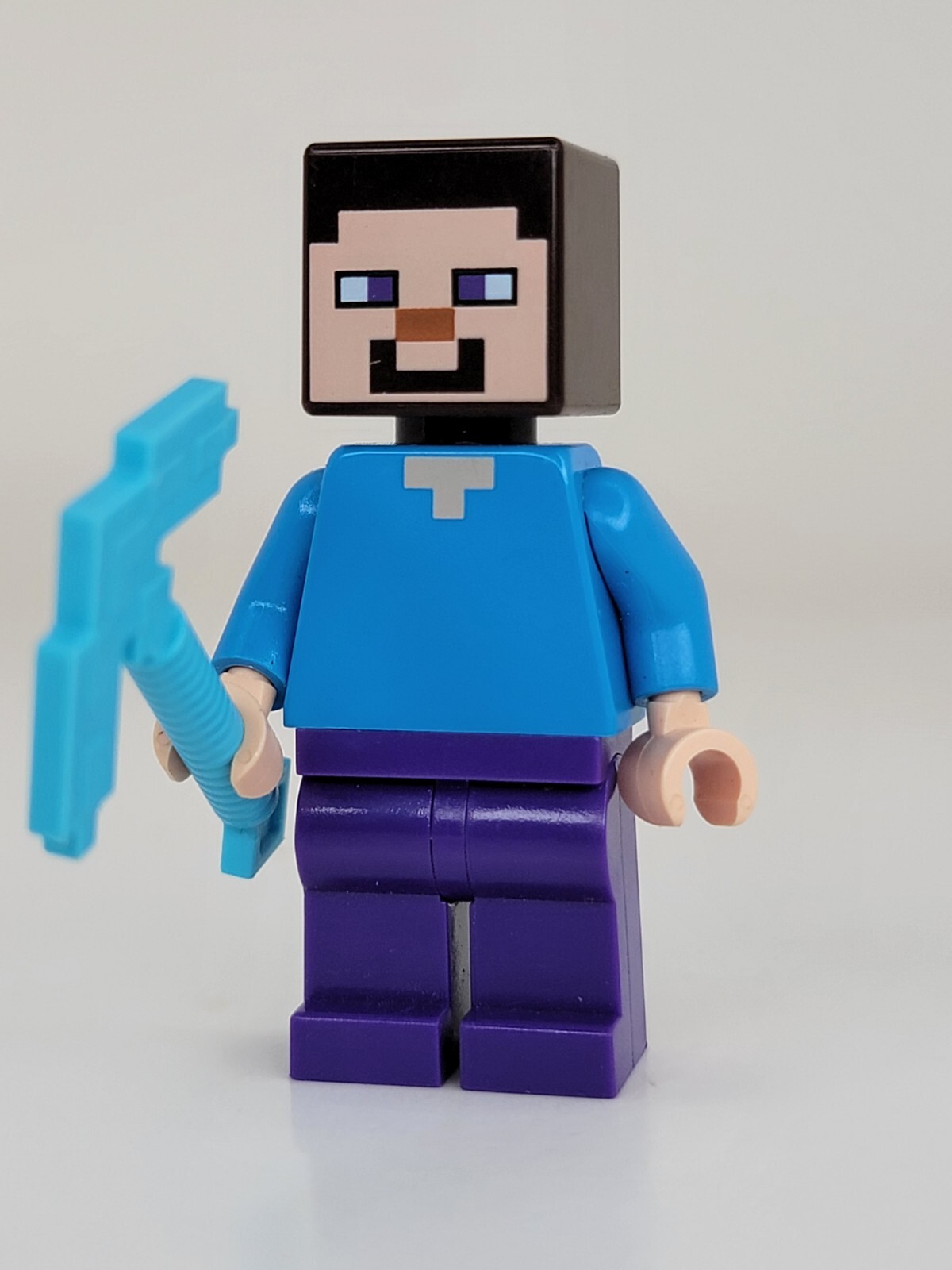 LEGO Minifigure Steve With Diamond Pickaxe min009 Minecraft c11 | eBay