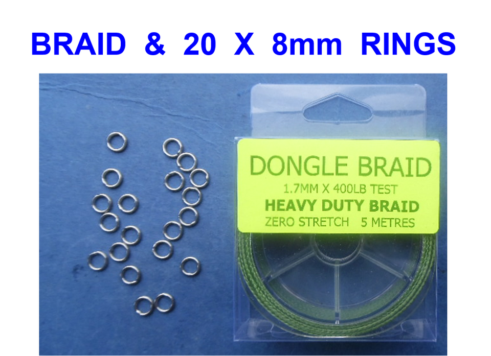 DONGLE BRAID: RIG GEAR DINGLE: DONGLE SOLID RINGS RAYS TOPE CONGER ...