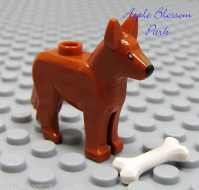 NEW Lego Minifig Pet POLICE DOG -Dark Orange Brown German Shepherd ...