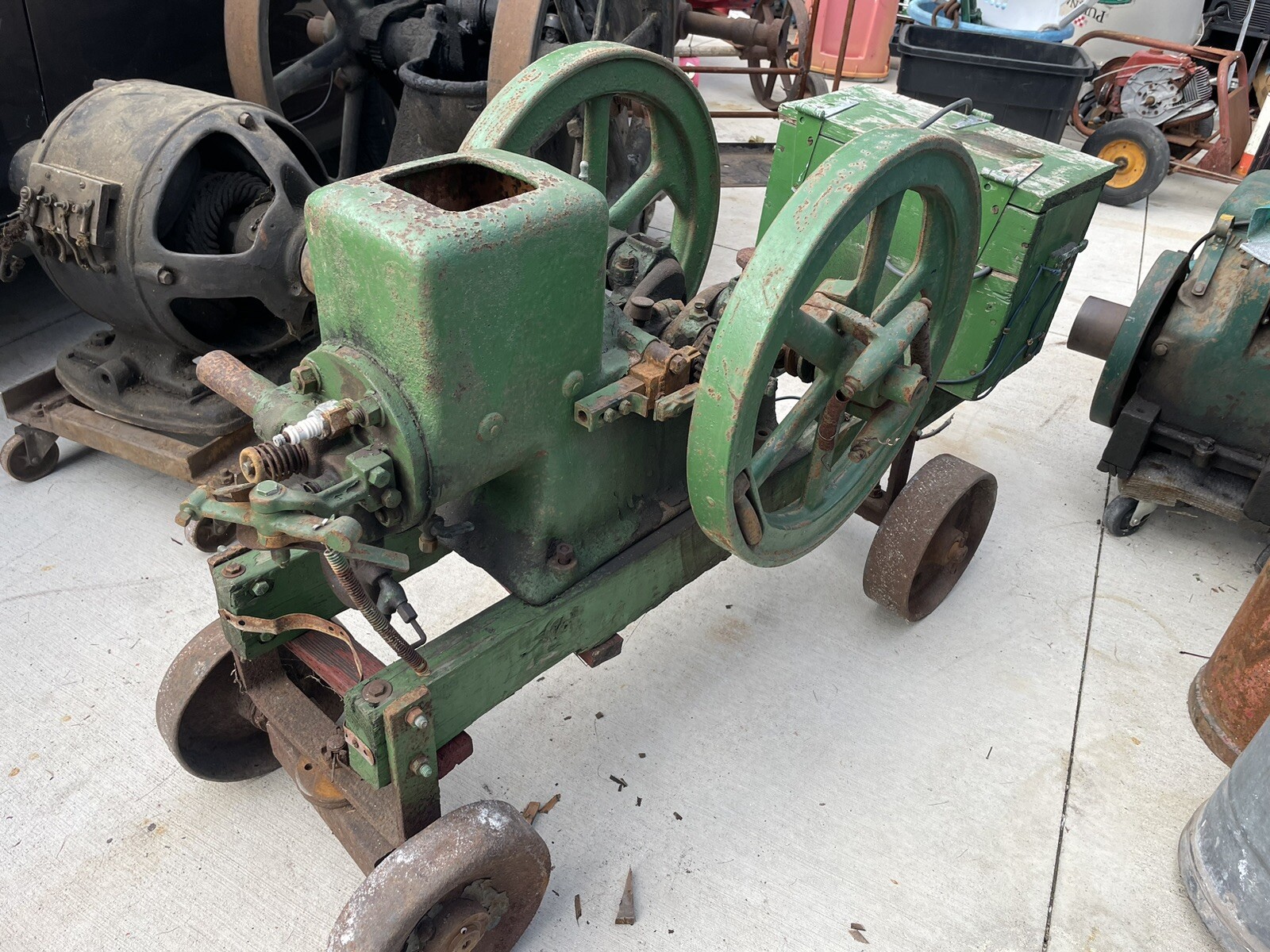 Gray Or T&M 1 Hp Hit Miss Stationary Gas Engine Project On Cart Will ...