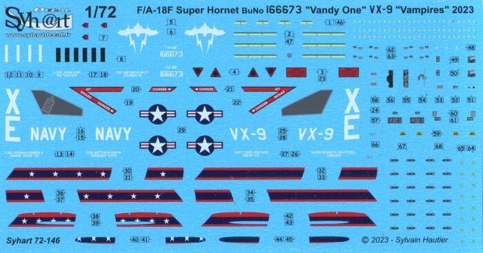 Syhart 1/72 F/A-18F Super Hornet VX-9 Vampires VX-4 Tribute US Navy ...