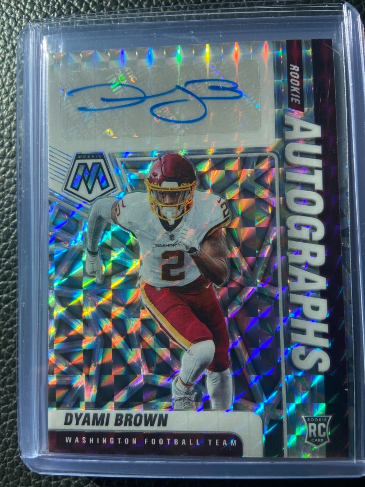 2021 Mosaic Dyami Brown Silver Prizm Rookie RC Auto Washington Redskins ...