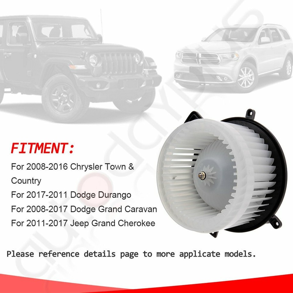 For Chrysler Dodge Jeep HVAC Heater Blower Motor with Fan Cage ...