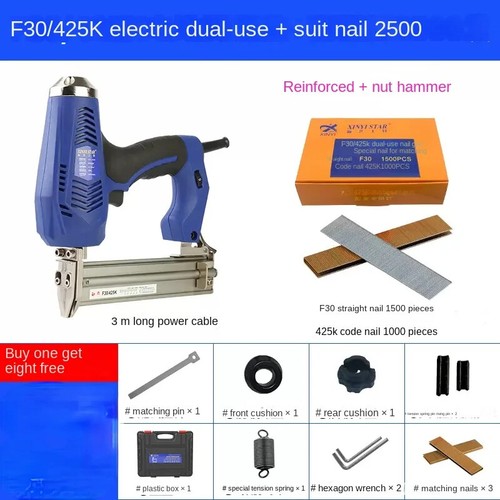 F30/K425 Dual Use Electric Nail Gun Carpentry Code Pin Straight Nailer ...
