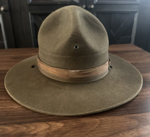 US Military Issued OD Army Drill Sergeant Hat Size 7 1/8 Used | eBay