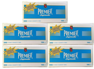 Premier Supermatic 100's Size Cigarette Filter Tubes Blue Light 5 Boxes ...