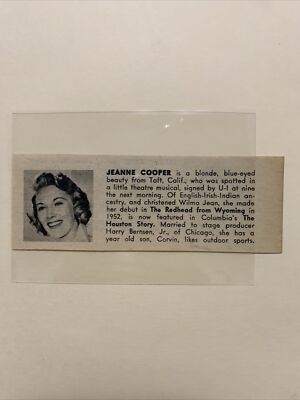 Jeanne Cooper The Houston Story & Felicia Farr Jubal 1956 Hollywood ...