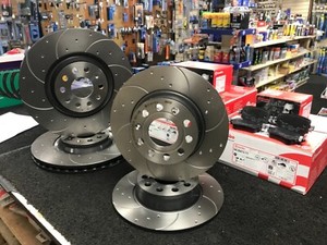 GOLF MK7 GTD GTI PERFORMANCE BRAKE DISC PAD BREMBO DRILLED GROOVED ...