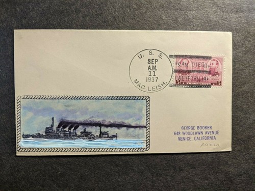 USS MACLEISH DD-220 Naval Cover 1937 MORRISSEY HAND-PAINTED Cachet | eBay