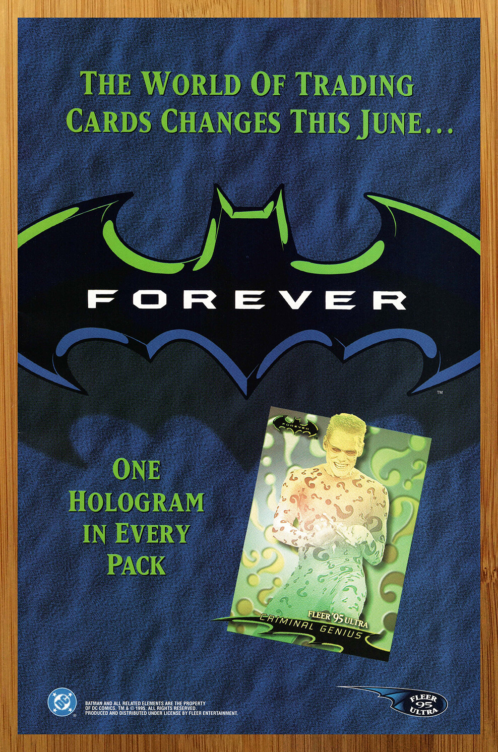 1995 Fleer Batman Forever Trading Cards Print Ad/Poster Jim Carrey ...
