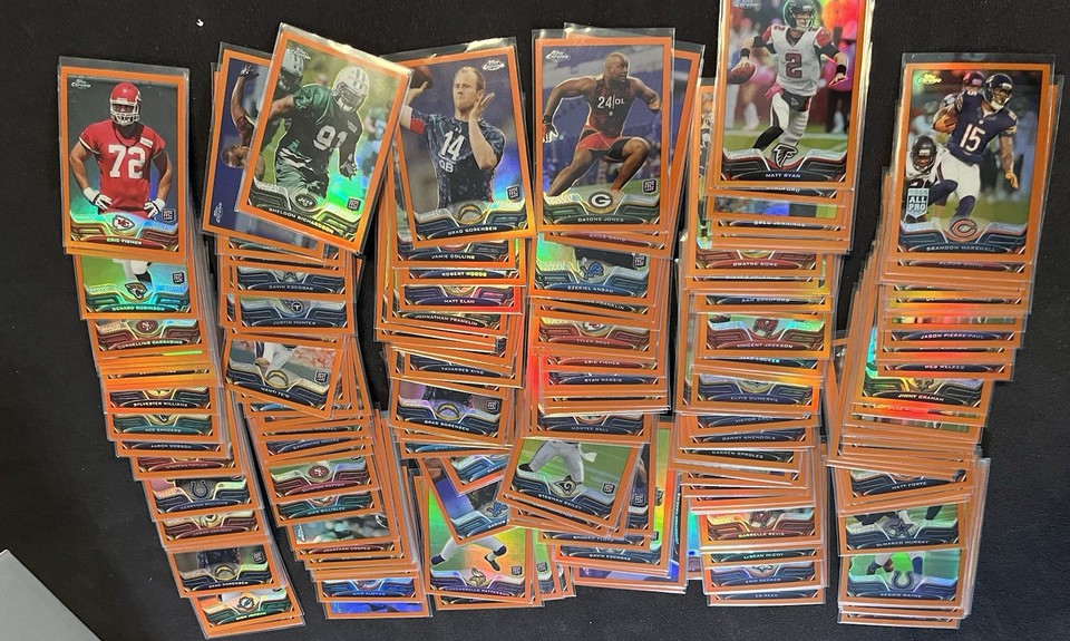 (225) 2013 Topps Chrome Football Orange Refractors Lot | eBay