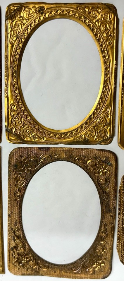 GROUP of 9TH PLATE BRASS MAT FRAME PARTS for DAGUERREOTYPE AMBROTYPE ...