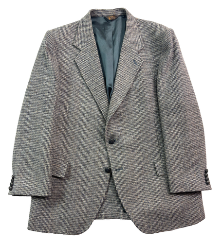 vtg Harris Tweed 42S Gray Blue Blazer Jacket Sport Suit Coat USA 100% ...
