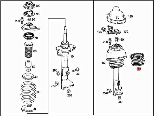 Genuine MERCEDES E350 Front Suspension Dust Shield Elastomeric Cup ...