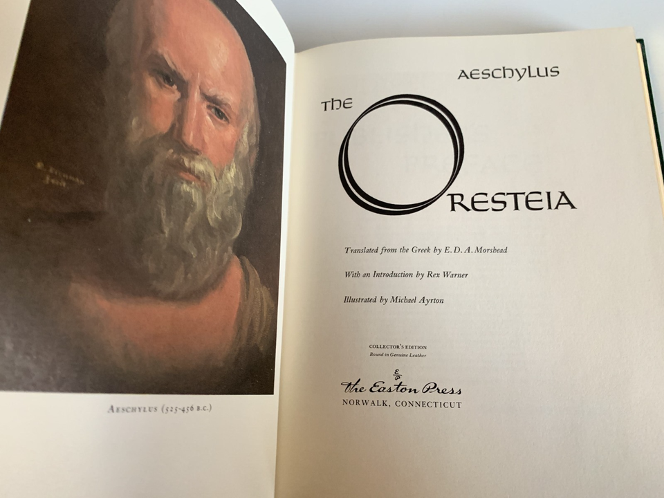 The Oresteia (3 Play Trilogy) by Aeschylus 100 Greatest Books 1979 ...