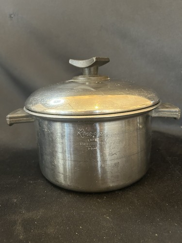 Vintage Rena Ware 3 Qt 7” Stock Pot Pan w/Lid Cookware 18/8 Stainless ...