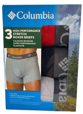 Columbia Hommes Extensible Boxer Slip 3-Pack Haute Performance XL Rouge ...