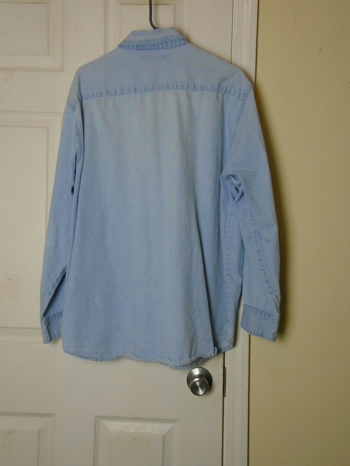 SSGN 728 USS FLORIDA Jerzees Denim Shirt SZ XL Blue Jean Long Sleeve ...