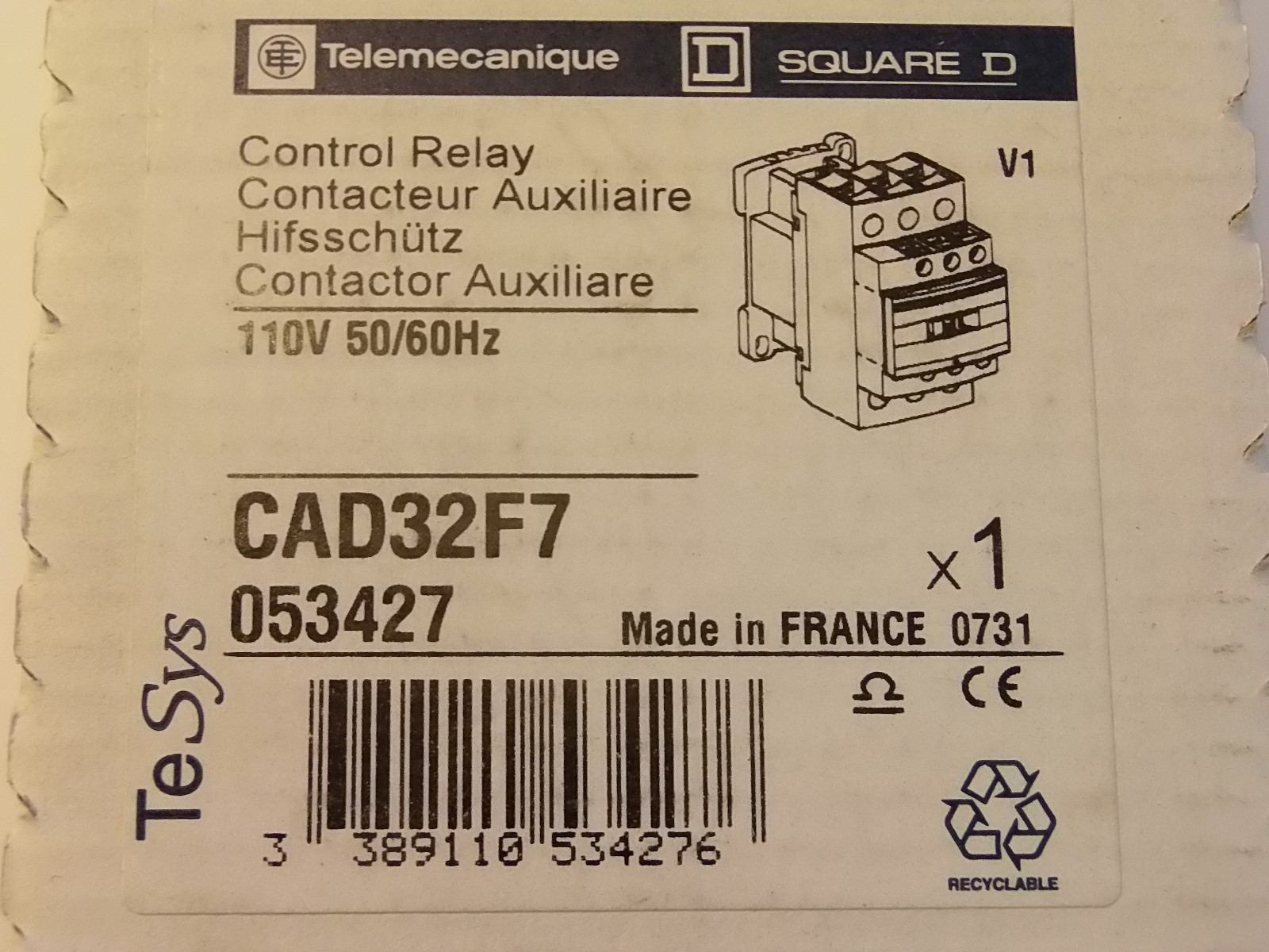 TELEMECANIQUE CAD32F7 Control Relay 110v 50/60hz for sale online | eBay UK