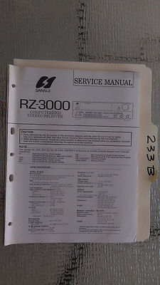 Sansui rz-3000 service manual original repair book stereo receiver ...