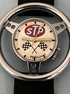 Very Rare STP Oil Racing Emblem Steering Wheel Watch Old England 38mm ...