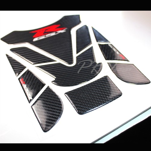 Real Carbon Fiber Custom Tank Pad+6" 3D Logo+2-Tone GSXR Sticker Kit ...